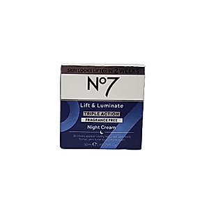 No. 7 No 7 Early Lift and Luminate Triple Action Fragrance Free Face Cream - Day and Night Bundle - 1.69 fl oz Each - Fragrance Free Day and Night Cream by No 7 - SPF 30 in Day Cream, White