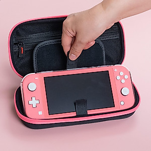 ButterFox Large Carrying Case for Nintendo Switch Lite, Fits Charger, Large Storage Pouch for Switch Lite Accessories - Black/Blue