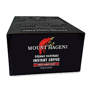 Mount Hagen 25 Count Single Serve Instant Coffee Packets | Organic Medium Roast Arabica Beans | Eco-friendly, Fair-Trade [25 sticks/1.76oz/50g]