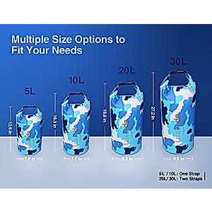 Luxtude Waterproof Dry Bag Backpack, 5L Roll Top Portable Dry Sack Waterproof Bag with Phone Case, Floating Waterproof Dry Bag for Kayaking, Swimming, Boating, Surfing, Hiking, Beach etc.