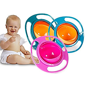 360 Spill Resistant Gyro Bowl with Lid（Pink）