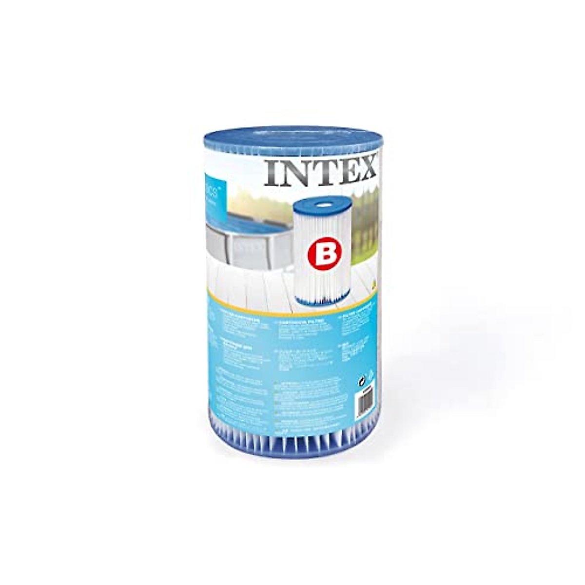 INTEX 29005E Type B Pool Filter Cartridge: For INTEX Filter Pumps – Easy-To-Clean – Dacron Paper – Efficient Filtration – Single Pack