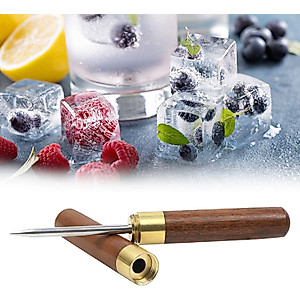 Hovico 2Pcs 6.2 Inch Ice Picks with Cover for Kitchen, Bars, Bartender,Picnics, Camping, And Restaurant, Stainless Steel Ice Pick Tool for Separate The Ice Cube (Ebony)