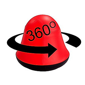 Safco Products 4761RV Runtz Swivel Ball Chair, Red, 360-Degree Rotation, Anti-Burst Exercise Ball, Easy-to-Clean Vinyl Seat, Promotes More Activity While Seated