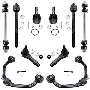 Detroit Axle - Front End 10pc Suspension Kit for Ford Ranger Mazda B2300 B2500 B3000 B4000, 2 Upper Control Arms 2 Lower Ball Joints Inner & Outer 4 Tie Rods 2 Sway Bar Links Replacement