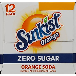 Sunkist Zero Sugar Orange Soda, 12 fl oz cans, 12 pack