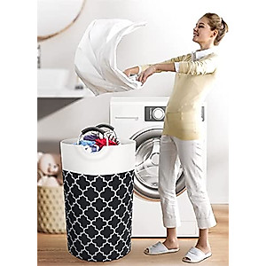 82L Laundry Basket, Laundry Hamper, Hampers for Laundry, Clothes Baskets Collapsible With Handles Waterproof Travel Bathroom College Essentials Storage For College Dorm, Family(Black)