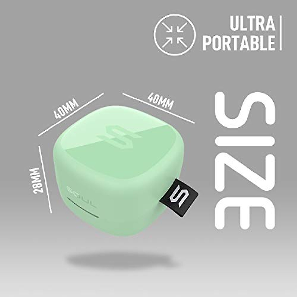 SOUL New S-Nano True Wireless Earbuds - in Ear Headphones, Ultra Portable, Bluetooth, IPX5 Waterproof, Transparency Mode - Lime