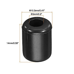 MECCANIXITY Kitchen Sink Rack Feet 5mm ID x 10.5mm OD PVC Sink Replacement Feet for Protective Sink Grid, Black Pack of 40