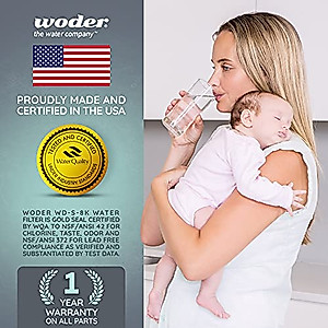 Woder WD-D-20M-ADV-JG BOTH Pre-Sedimentation AND Advanced Filtration Inline Water Filter - Removes Sediment, Sand, Scale, Chlorine, Heavy Metals and Bad Tastes - Quick Connect ¼” JG Fittings - US Made