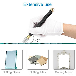 Glass Cutter 2mm-20mm & Glass Cutting Oil, Upgrade Glass Cutting Tool with Aotomatic Oil Feed, Pencil Style Oil Feed Carbide Tip Glass Cutter for Mirror/Tiles/Mosaic
