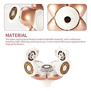 fayle 5 Blades Women's Electric Shaver Replacement Heads, Hair Remover Replacement Head for Women Electric Legs Shaver Bikini Trimmer Replacement Blades (Rose Gold)