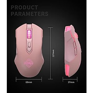 FIRSTBLOOD ONLY GAME. AJ52 Watcher RGB Gaming Mouse, Programmable 7 Buttons, Ergonomic LED Backlit USB Gamer Mice Computer Laptop PC, for Windows Mac OS Linux, Pink