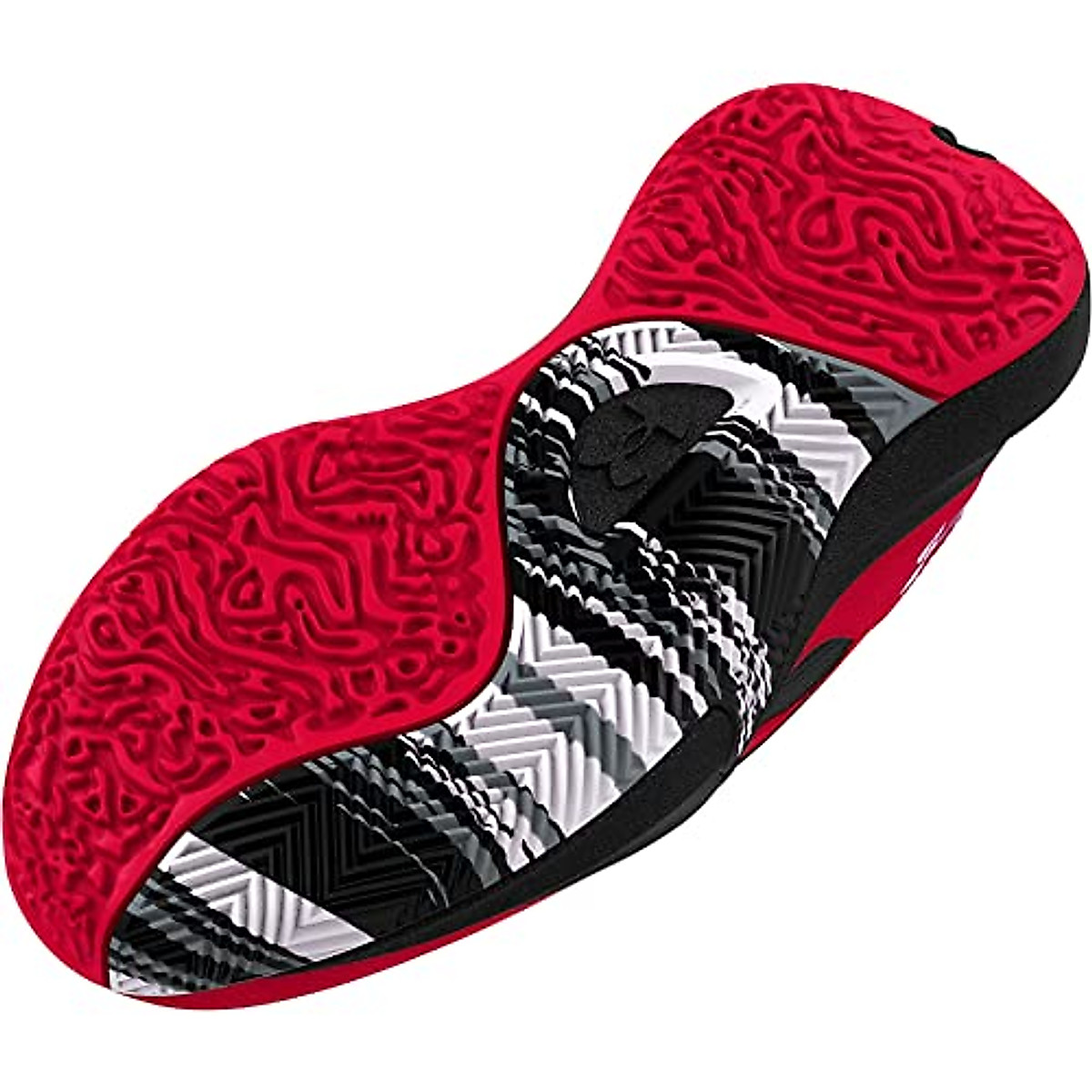 Under Armour Unisex Little Kid Pre School Lockdown 6 Basketball Shoe, (600) Red/Black/White, 2