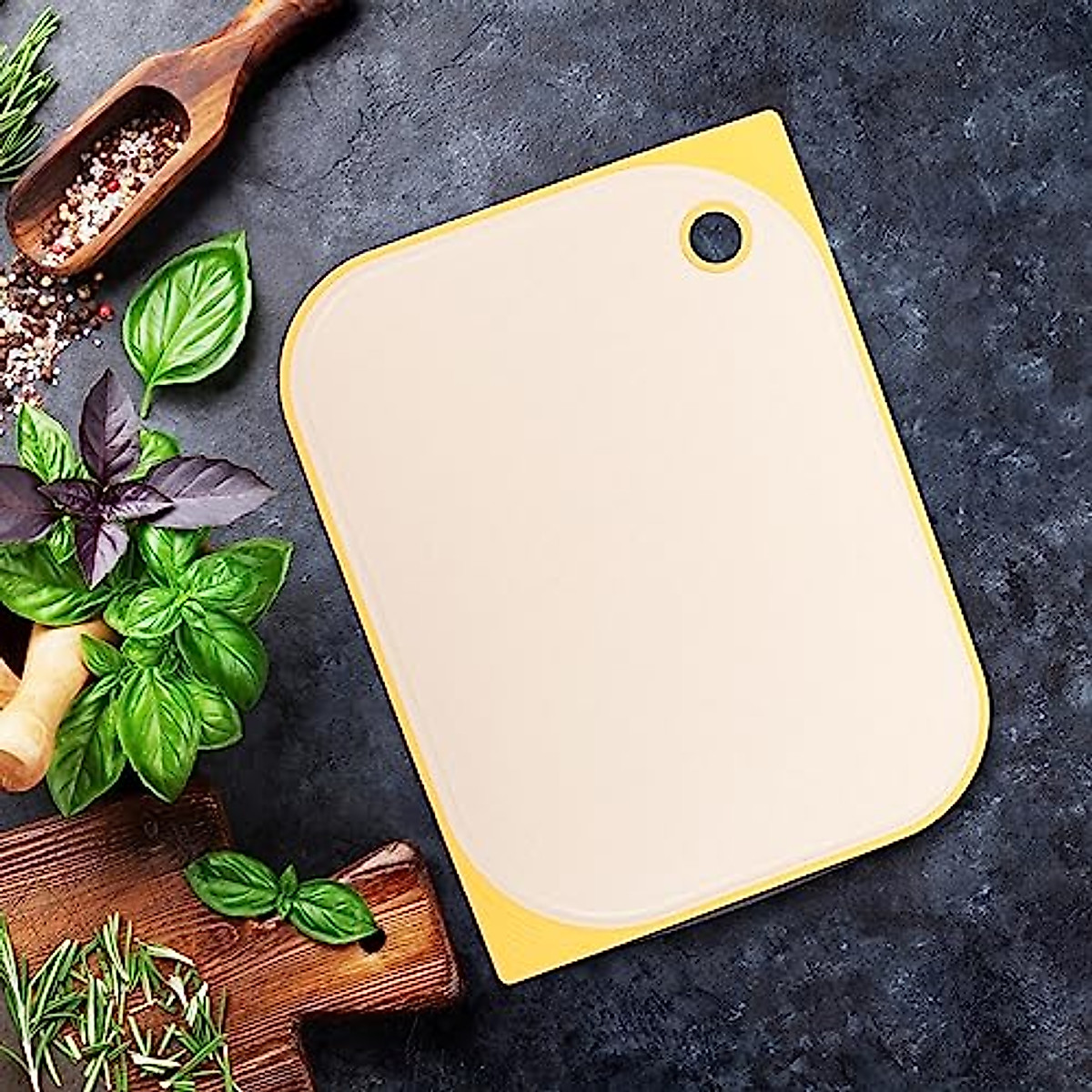 Kichvoe Plastic Cutting Board Kitchen Chopping Board Multifunction with Hanging Hook for Food Fruit Vegetable Meat Camping Supplies