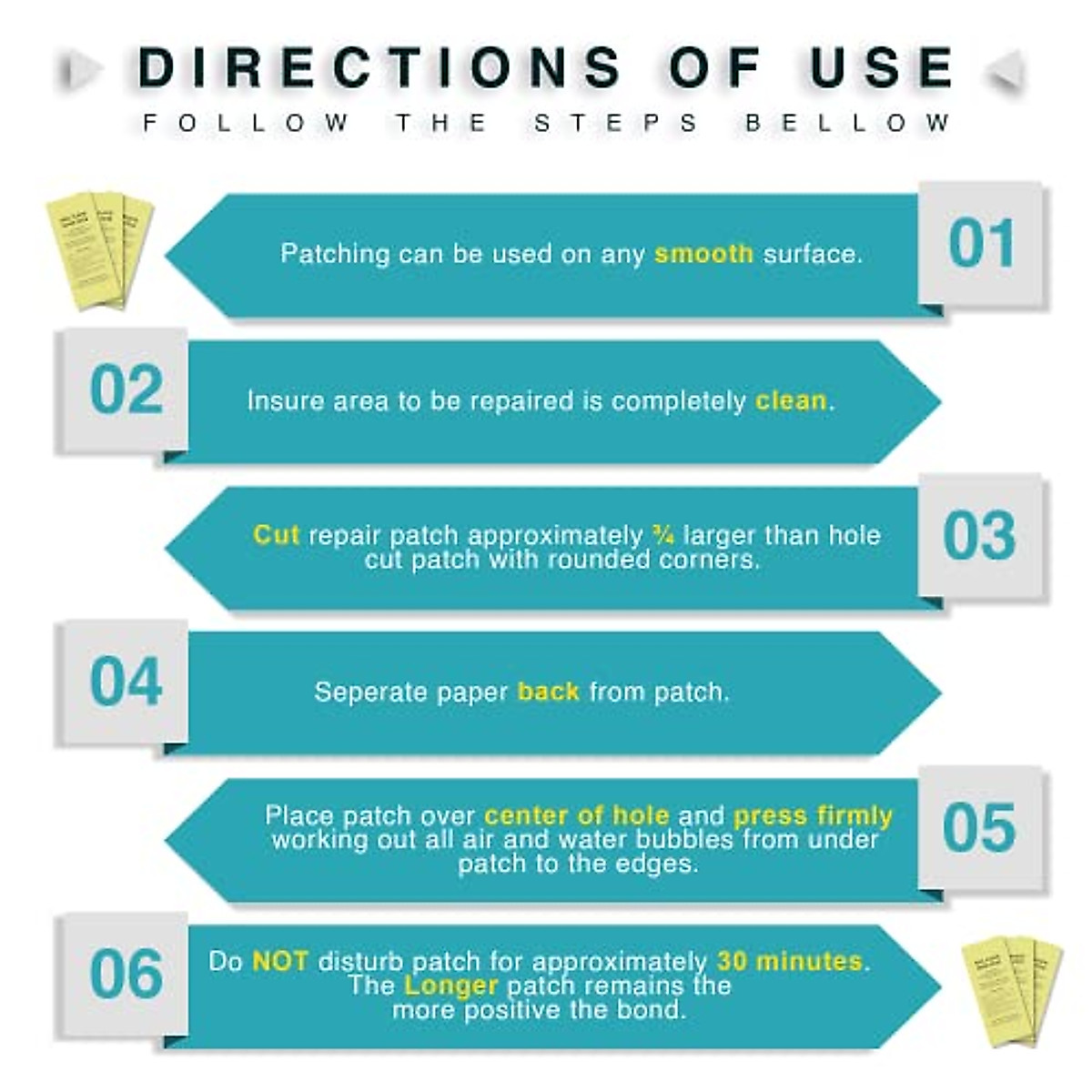 Vinyl Pool Patch Kit Adhesive Repair Slits and Leaks on Inflatable Above Ground Swimming Pool Pack of 2