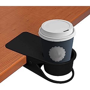 FIRSTONE Drinking Cup Holder Clip - Home Car Office Table Desk Chair Edges Cupholder for Water Drink Beverage Soda Coffee Mug (Black)