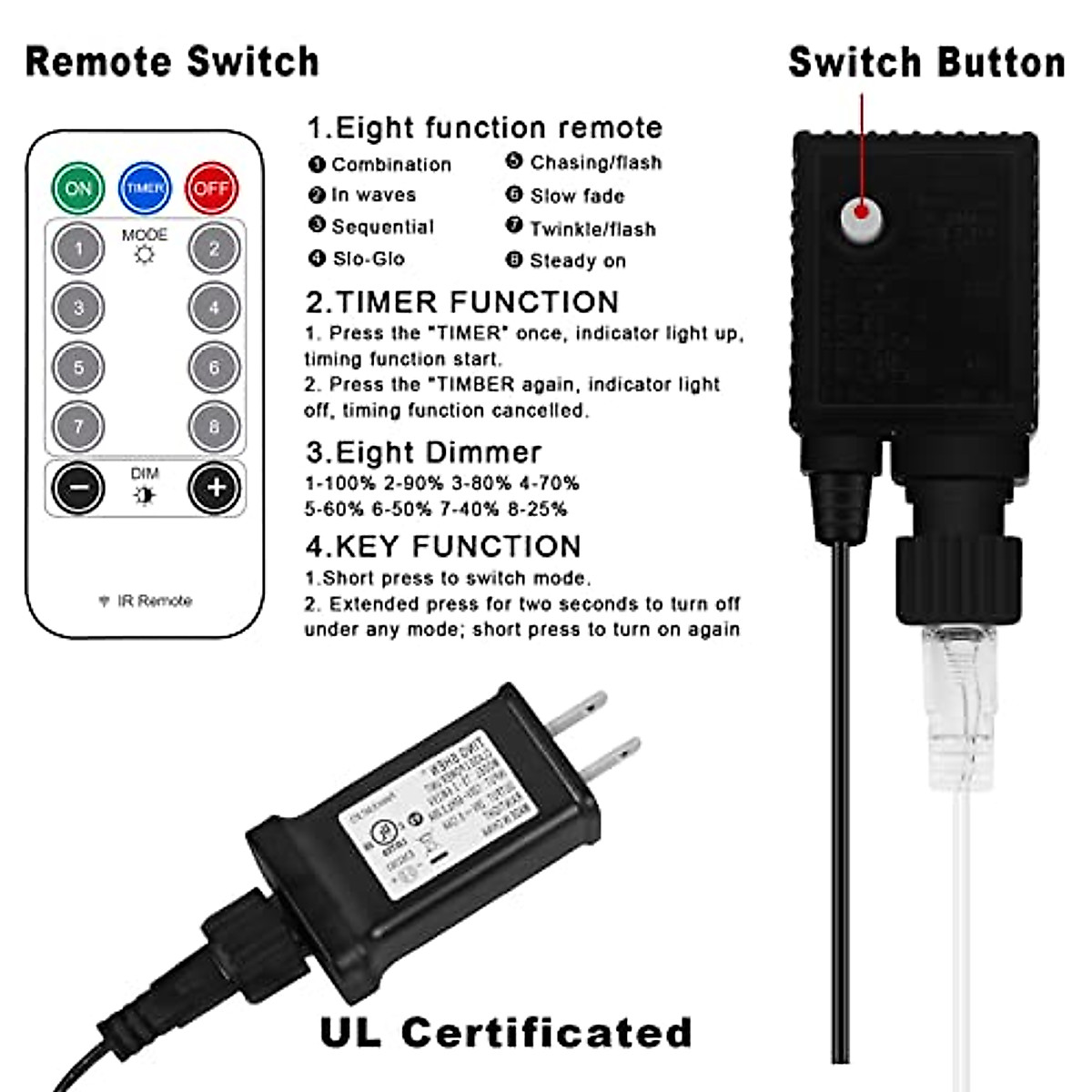 416 LEDs 8 Modes Outdoor Christmas Decorations Star Lights String, Star Lights Outdoor with 12" Lighted Topper Star with Remote Control Outdoor Party Seasonal Garden Patio Xmas Decor Warm