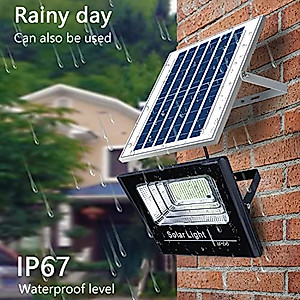 Solar Lights Outdoor, 87 LEDs Solar Security Light with Remote Control, Solar Powered Auto Dusk to Dawn Sensor IP66 Waterproof, Equivalent 110V 40W LED Flood Light for Yard Porch Balcony Garage Garden