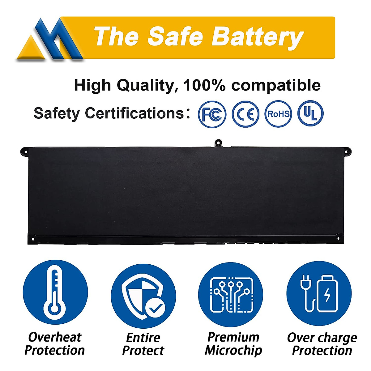 Mobik 64Wh TN70C Battery Replacement for Dell Inspiron 3510 3511 3515 5310 5410 5418 5510 5515 Latitude 3320 3330 3420 3520 Series Vostro 3510 3511 3515 5410 5510 G91J0 V6W33 0WV3K8 15.2V 4000mAh