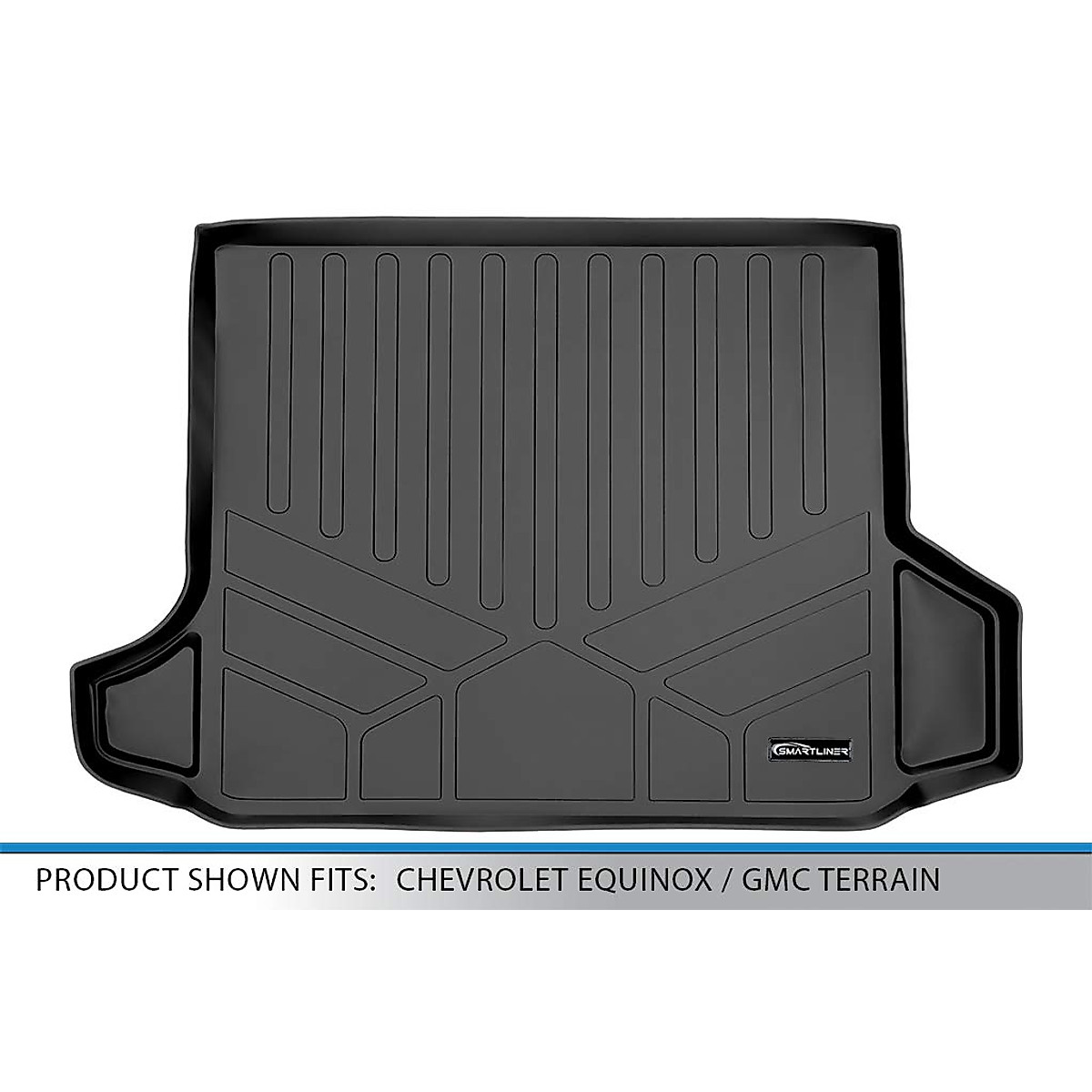 SMARTLINER All Weather Custom Fit Cargo Trunk Liner Floor Mat Black Compatible with 2018-2022 Chevrolet Equinox/GMC Terrain