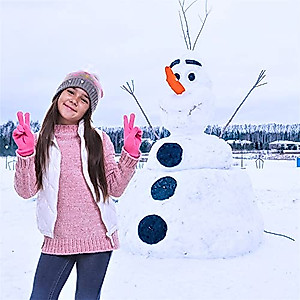 SWAK Girls Hat & Glove Sets-Kids Cold Weather Winter Accessories-Childrens pom pom Hat sets-Big Girls 2 Pc Beanie Sets