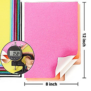funcolor Glitter Faux Leather Sheets: 15Pcs 8X12 Inch Shiny Glitter Rainbow Leather Sheets Pattern Bundle A4 PU Quality Synthetic Leatherette Material,Making Bows,Keychian and DIY Sewing Crafts