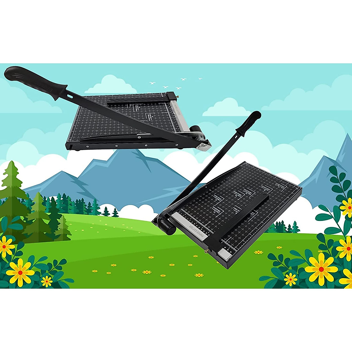 P@B PBell A4 Paper Cutter, Trimmer Guillotine Cutting Length with Safety Blade Lock (Black) …