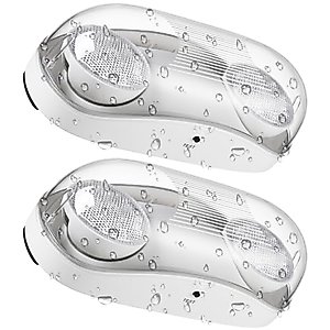 LEONLITE Outdoor Emergency Light, LED Egress Lights, Wet Location, Exterior Emergency Lights with Battery Backup, UL Listed, 120/277V, Commercial Emergency Exit Light for Business, Pack of 2