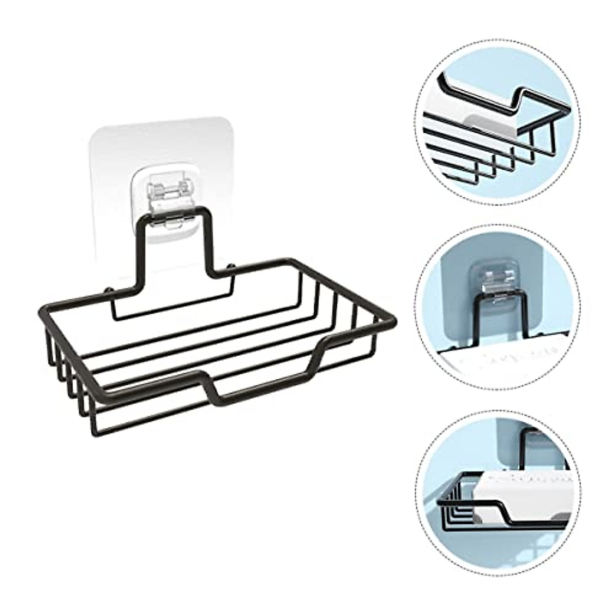 Veemoon Box Stainless Self Drilling Caddy Rack Traceless Sponge for Adhesive Shower Wire Shampoo Sink Mounted Tissue Bathroom Bar Wall Shelf Holder Steel Saver No Kitchen Case Draining