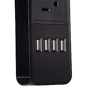 2 Prong Power Strip Surge Protector with 3 Outlet 4 USB, Two Prong Power Cord 6.6 FT Extension Cords for Non-Grounded Outlets Black