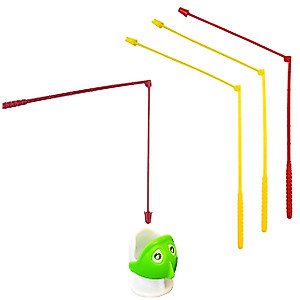 Haktoys Replacement Fishing Poles Kit Rods Set (Pack of 4) Non-Magnetic Poles Works Fishing Games and Other Compatible Fishing Board Games