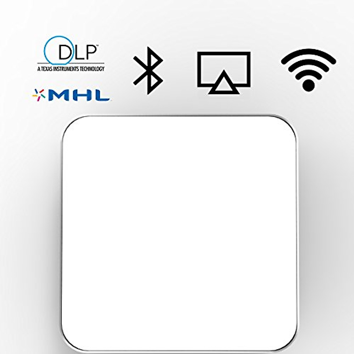 Ivation Pro3 Portable Rechargeable Smart DLP Projector – Streams via HDMI/MHL & USB Connections, Wi-Fi, Bluetooth – Compatible with DLNA, Miracast, Airplay Wireless Mirroring for iOS & Android - Gray