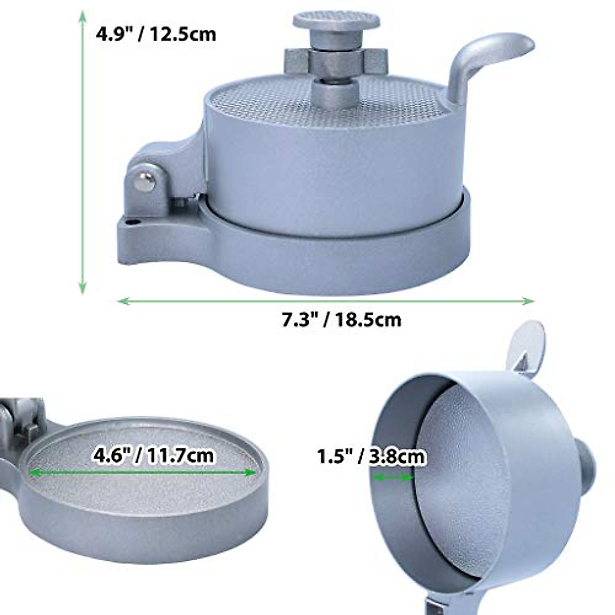 laffeya Burger Press, Hamburger Maker with 50 Non Stick Patty Papers, Adjustable Burger Press Makes 4 1/2" Patties, 1/4Lb to 3/4Lb (Burger Press with Paper)