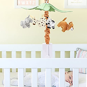 CLYMENE Safari Animals Baby Musical Crib Mobile - Jungle Animals Mobile for Crib with 12 Lullabies for Baby Boys and Girls | Safari Nursery Decor