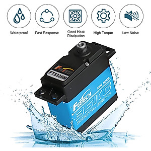 35KG High Torque Coreless Motor Servo Waterproof Metal Gear Digital and Stainless Steel Gear Servo with 25T Servo Arm for Robotic DIY,RC Car Angle 180 FT5330M