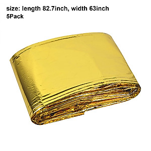 Clobeau 5PCS Emergency Sleeping Bags Thermal Camping Emergency Blankets Space Blankets Survival Waterproof Bivy Survival Gear for Hiking Camping, First Aid Kits Survival Gear Sleep Bags Bivy