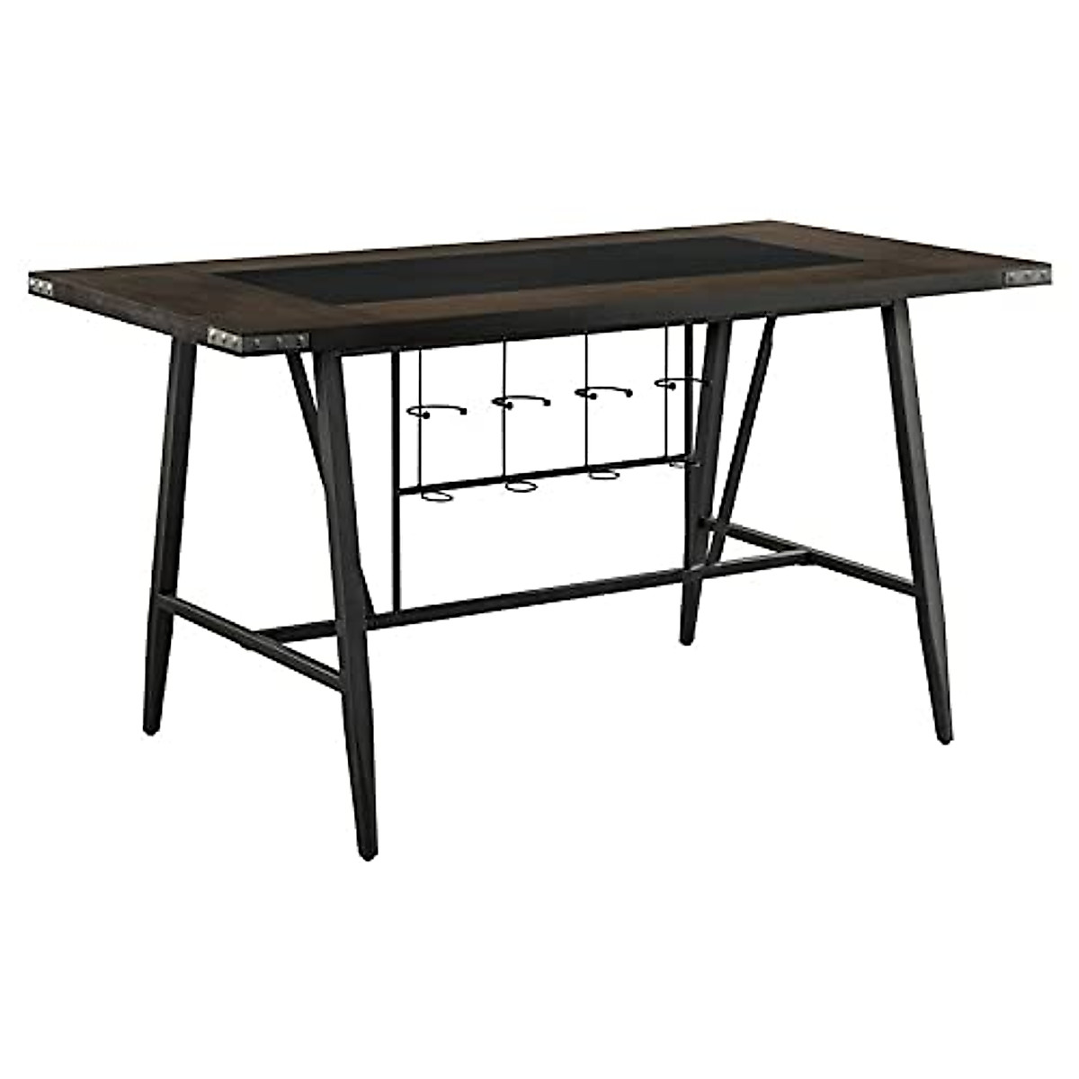 Lexicon Appert Transitional Metal Counter Height Dining Room Table in Dark Gray