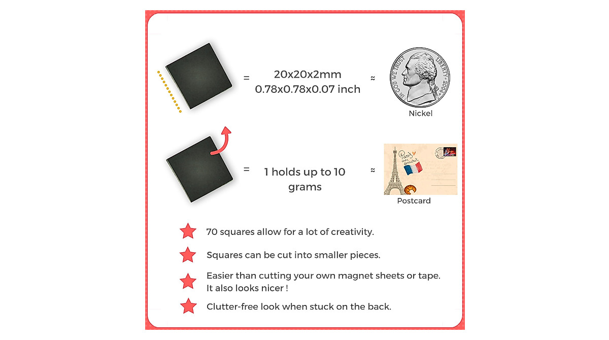 Magnefic Magnetic Squares - Strong, Adhesive & Versatile for DIY ...