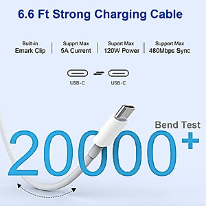Mac Book Pro Charger - 120W USB C Fast Charger Adapter Compatible with MacBook Pro & MacBook Air 13, 14, 15, 16 inch, iPad Pro, Samsung Galaxy and All USB C Device, Included 6.6ft USB-C to C Cable