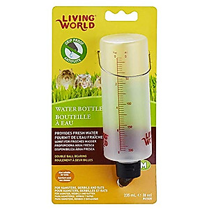Living World Hamster Bottle, 8-Ounce, with hanger