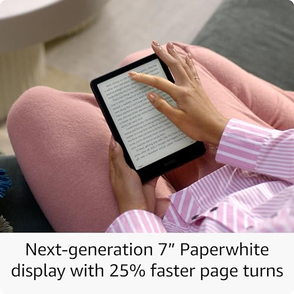 All-new Amazon Kindle Paperwhite Signature Edition (32 GB) – Our fastest Kindle with auto-adjusting front light, wireless charging, and weeks of battery life – Metallic Jade
