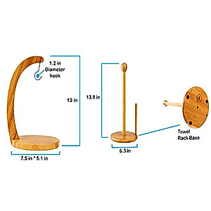 Bamboo Land- Bamboo Banana Holder Stand and Bamboo Paper Towel Holder Stand, Banana Hanger, Countertop Paper Towel Holder for Bathroom, Banana Tree, Banana Hook Stand, Paper Towel Stand, Banana Stand
