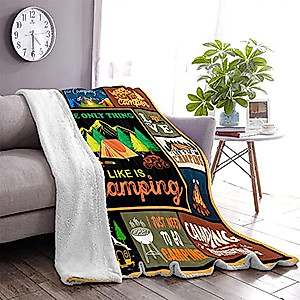 Juirnost Camping Gifts Camping Blankets Best Gifts for Rv Owners Happy Camper Blanket Gifts for Camping Campfire Blanket Camper Throw Blanket Camper Gifts Camping Lovers Gift Ideas for Men or Woman