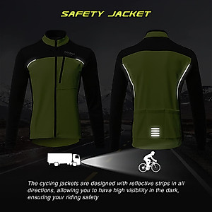 M MYSENLAN CATENA Women Cycling Winter Biking Jacket,Thermal Fleece Bike Running Outwear Windproof Waterproof Warm UP Coat,Yellow