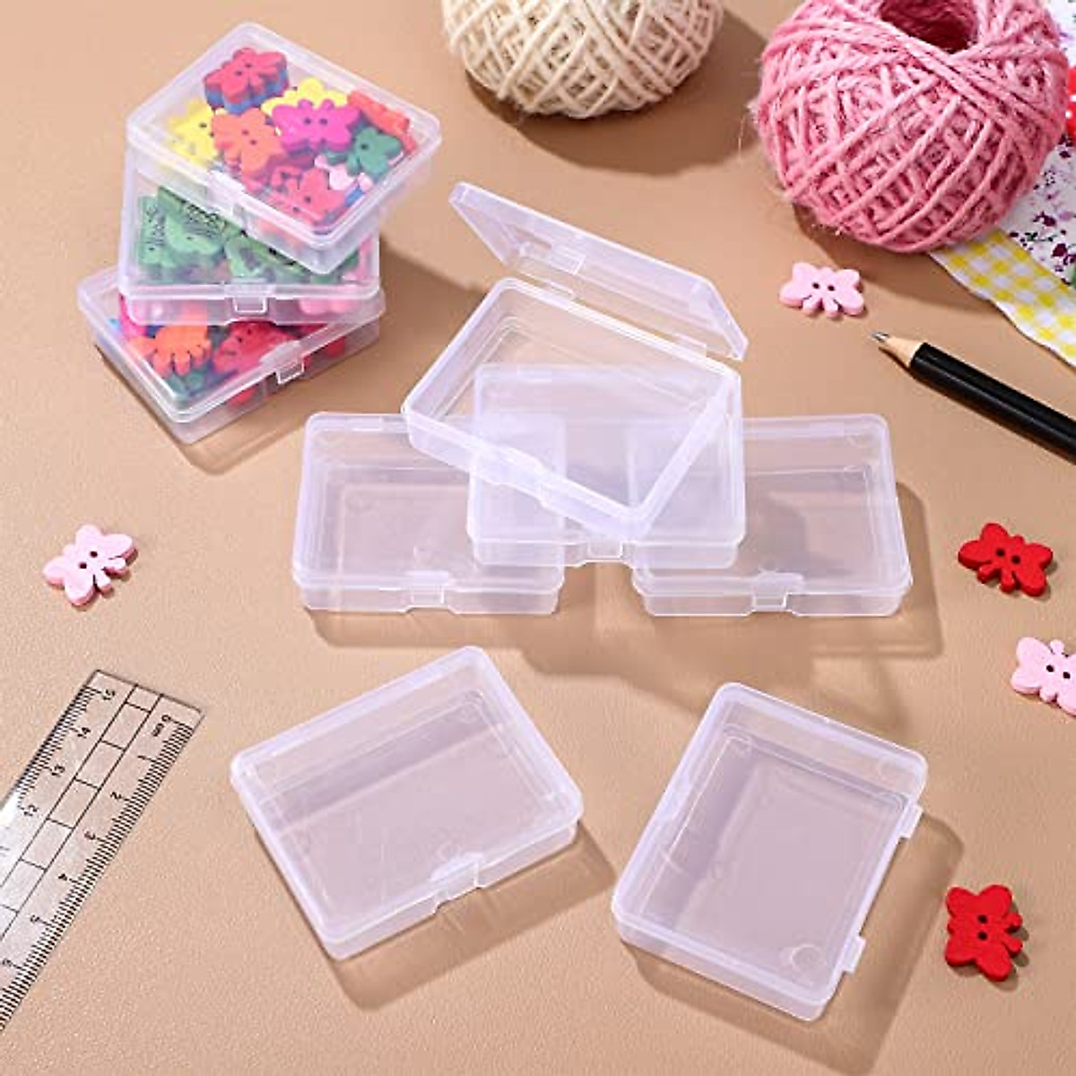 24Pcs Plastic Bead Storage Containers Mini Beads Box Cases Small Items Storage Cases