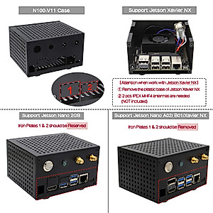 Geekworm N100 Metal Case/Enclosure with Power & Reset Control Switch for Jetson Nano A02/B01/2GB/4GB / Jetson Xavier NX