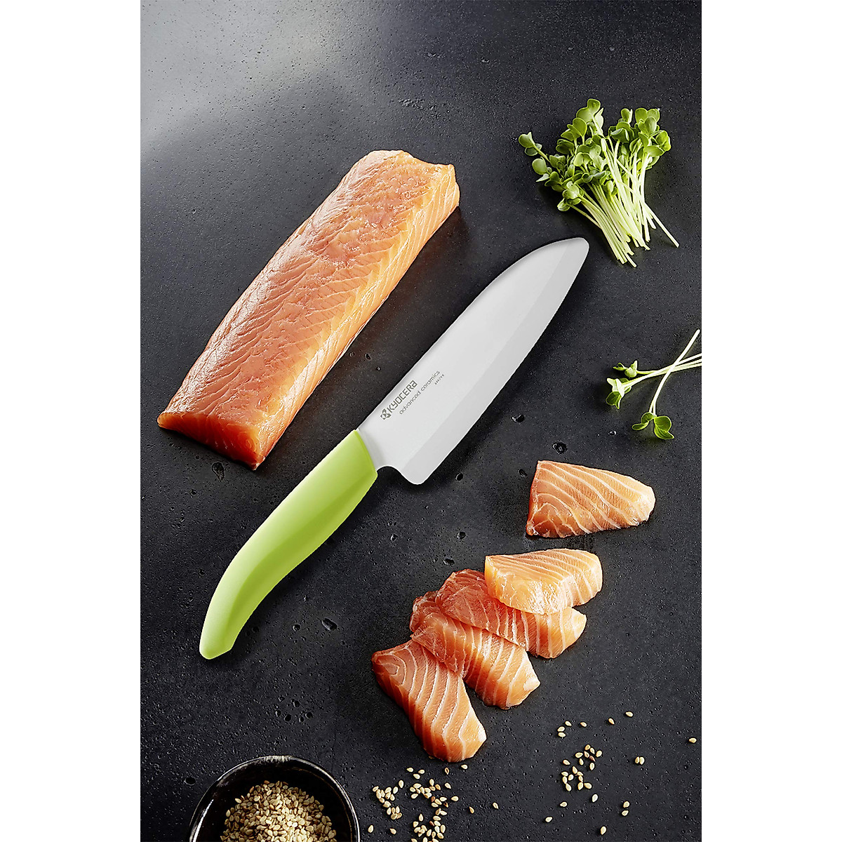 Kyocera Advanced Ceramic Revolution Series 3-inch Paring Knife, Green Handle, White Blade