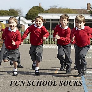 BISOUSOX Boys Socks 10-12 Years Old White School Dress Socks 6-8 8-10 Kids Athletic Socks Christmas Gift