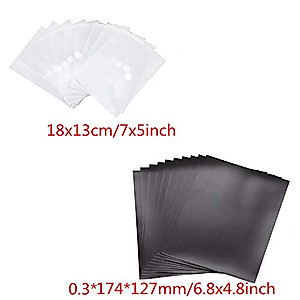 10 Pack 6.8x4.8" Magnetic Sheets with 10 Pack 5x7" Stamp & Die Storage Pockets Set for Cutting Dies Stencil Album Stamp Crafts Store and Organize All of Your Metal Cutting Dies On Single Side